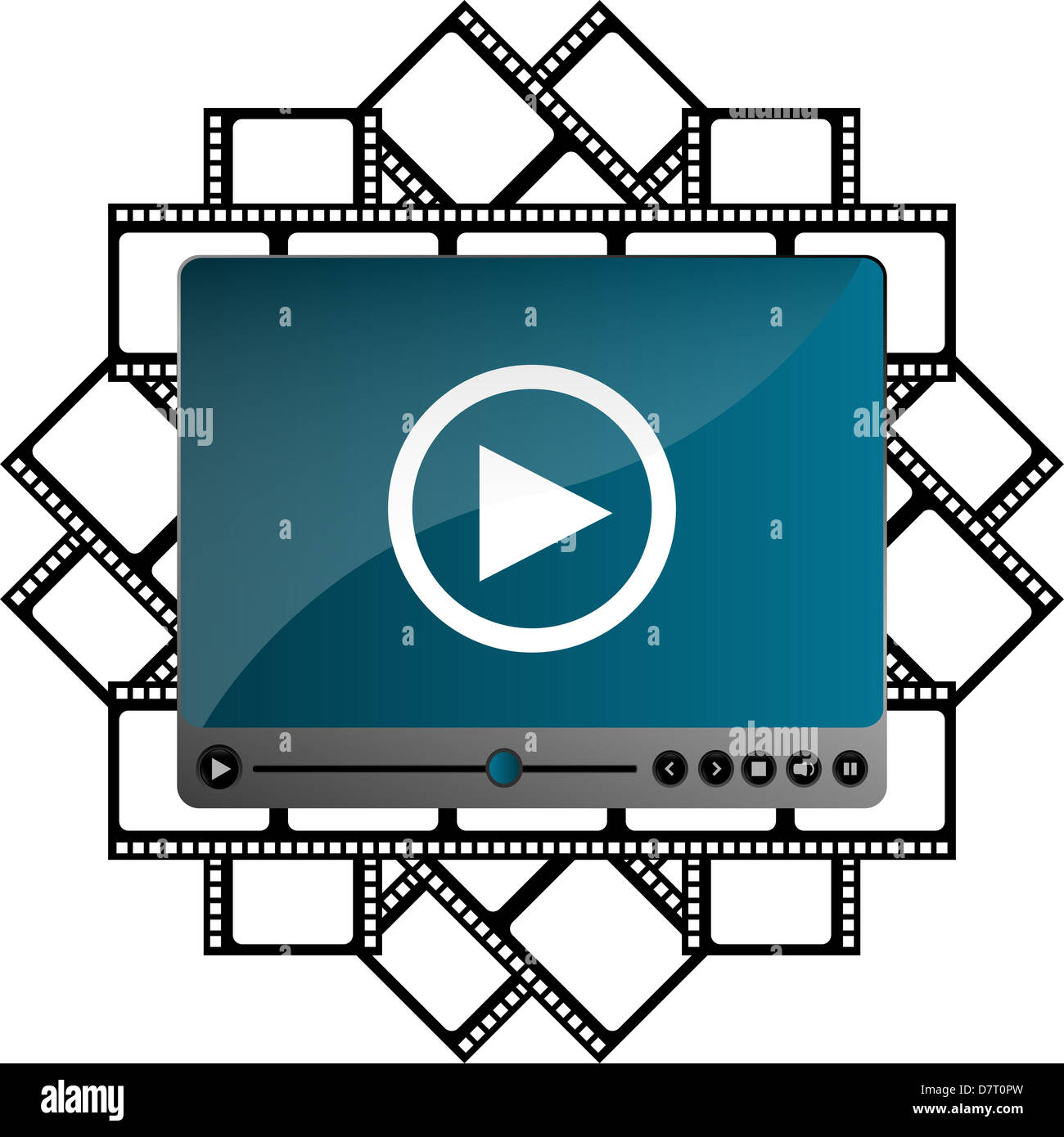 Video movie media player on film cinema strip Stock Photo - Alamy