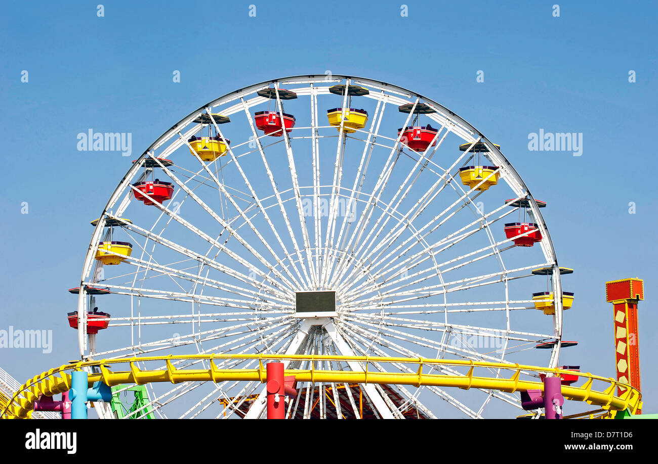 Ferris Wheel and Roller Coaster Track Stock Photo - Alamy