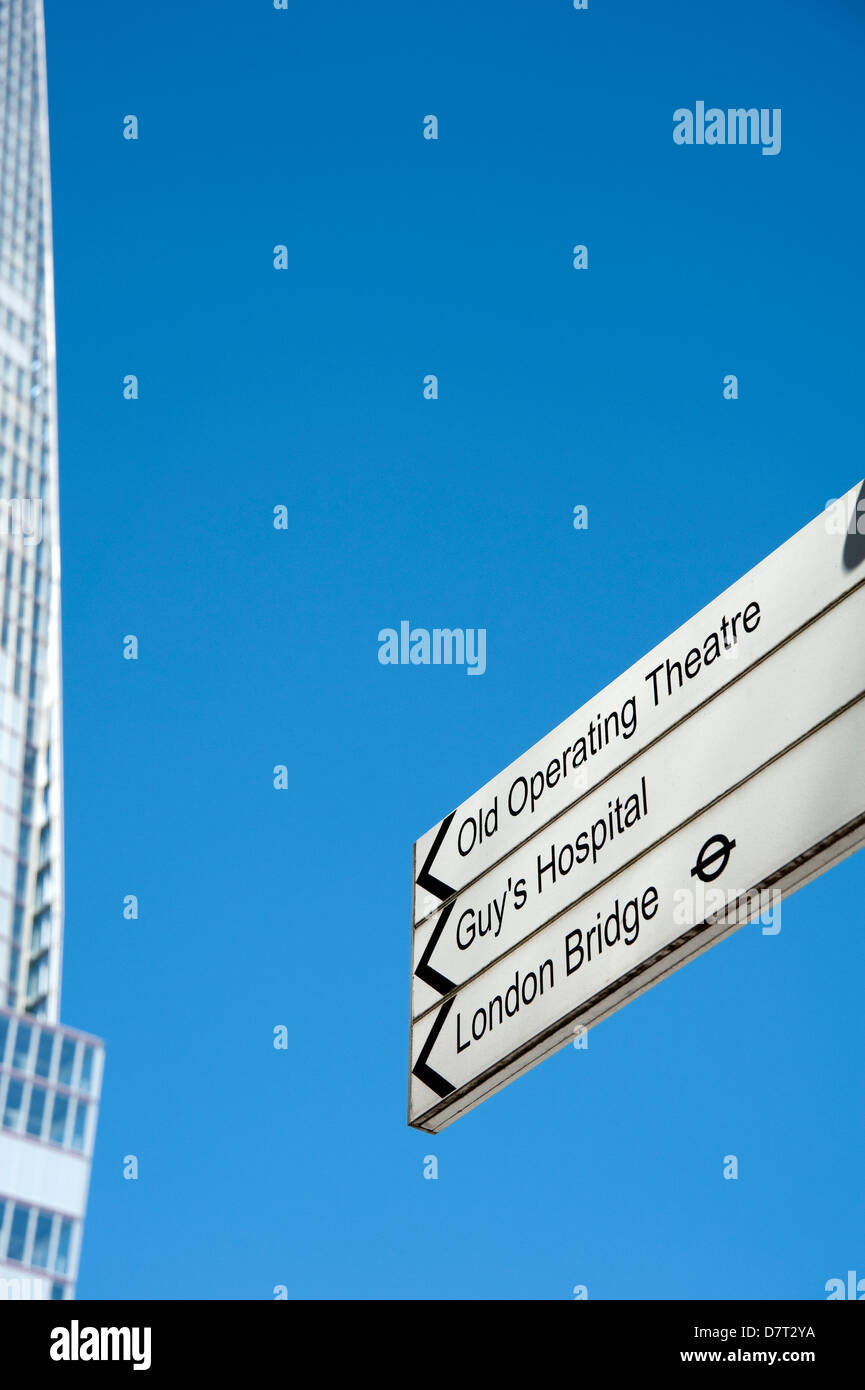 Direction signs near London Bridge Stock Photo - Alamy