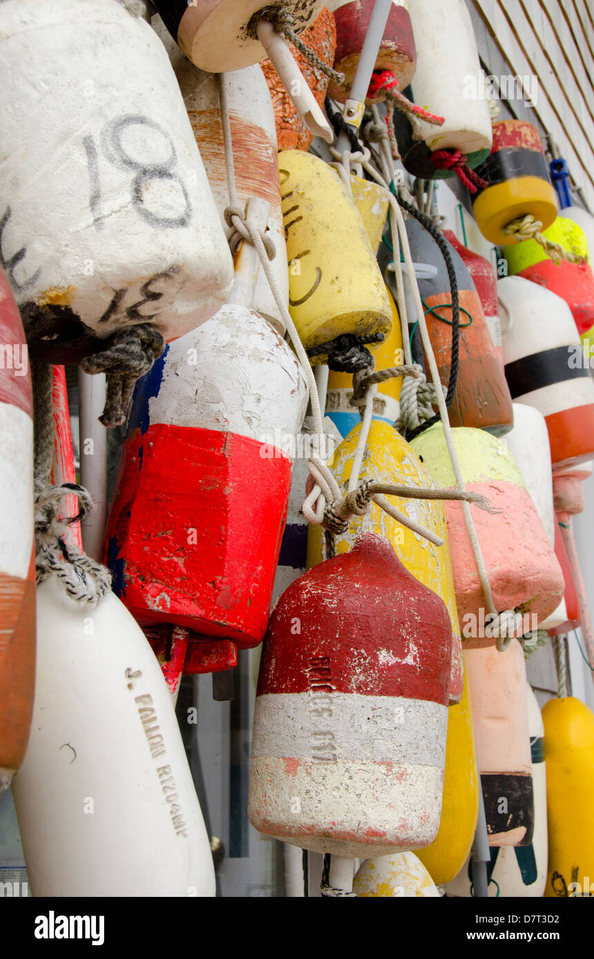 Rhode Island, Block Island. Colorful fishing floats Stock Photo - Alamy