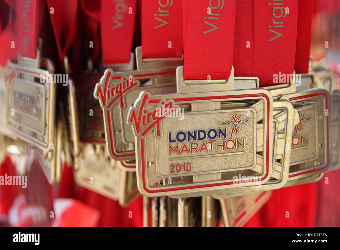 The official finishers medal at the 2013 London Marathon. It is ...