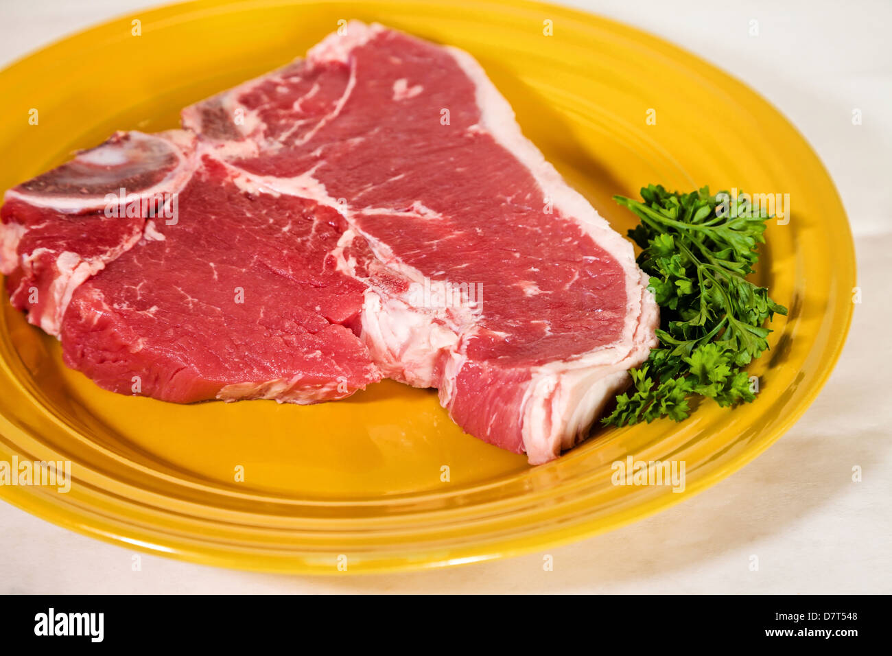 Raw steak on display Stock Photo - Alamy