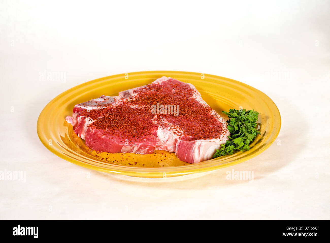 Raw steak on display Stock Photo - Alamy
