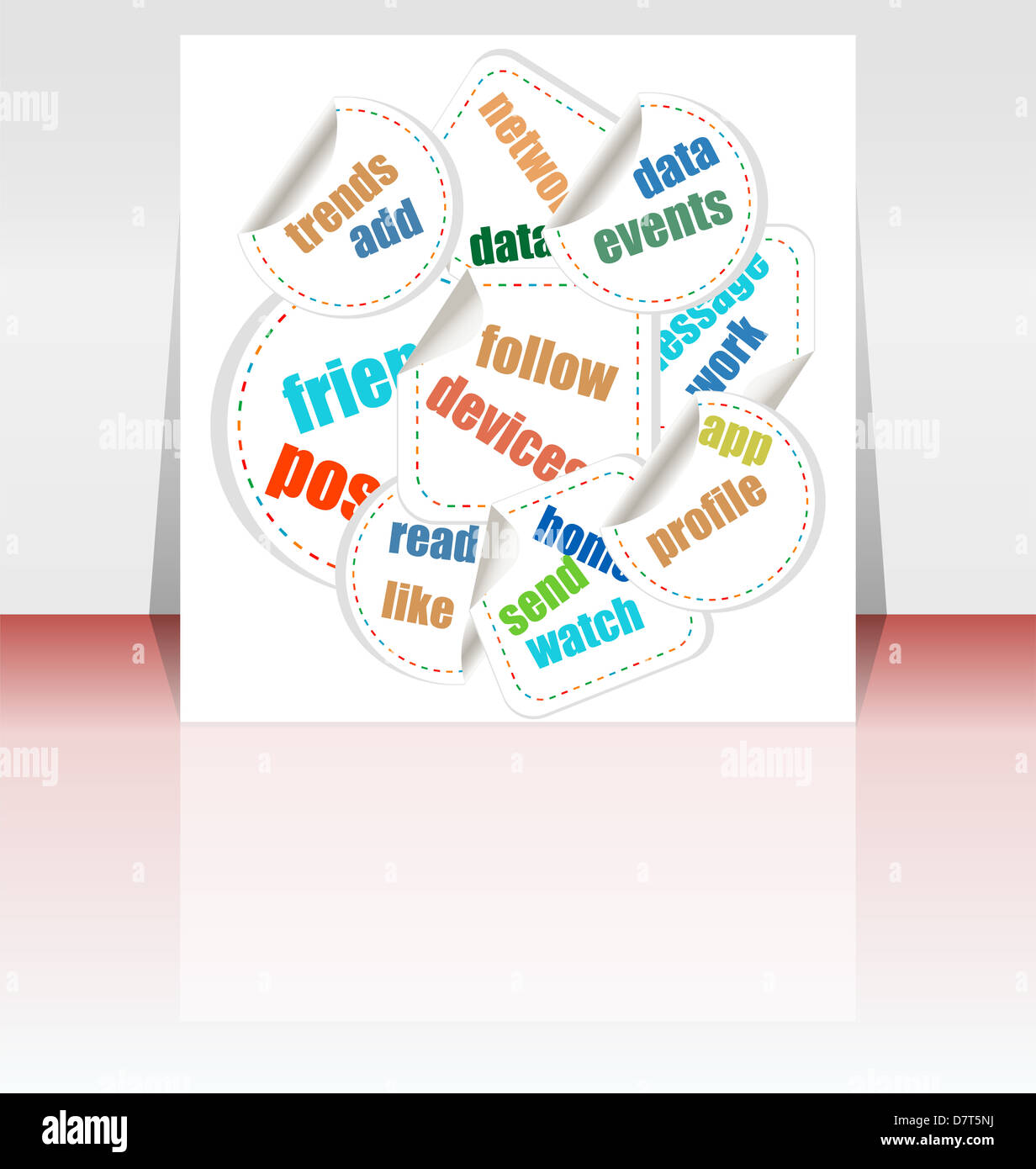 business word cloud on flyer or cover, 3d Stock Photo - Alamy