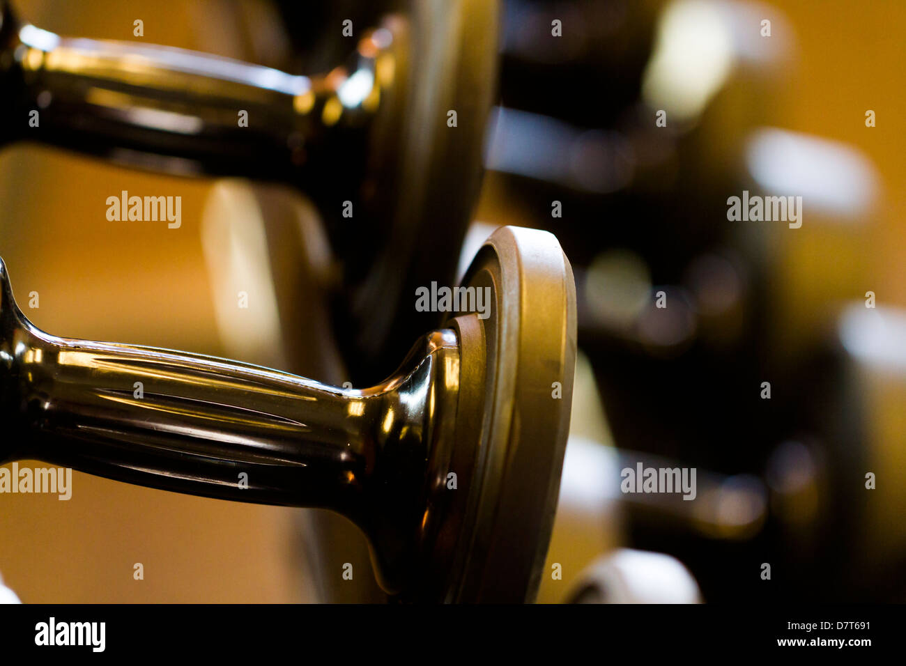 Set of weights in a small gym Stock Photo - Alamy