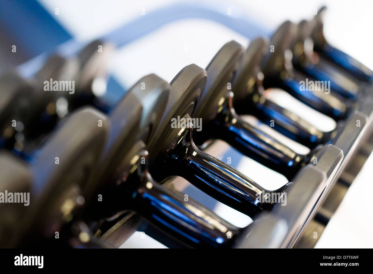 Set of weights in a small gym Stock Photo - Alamy