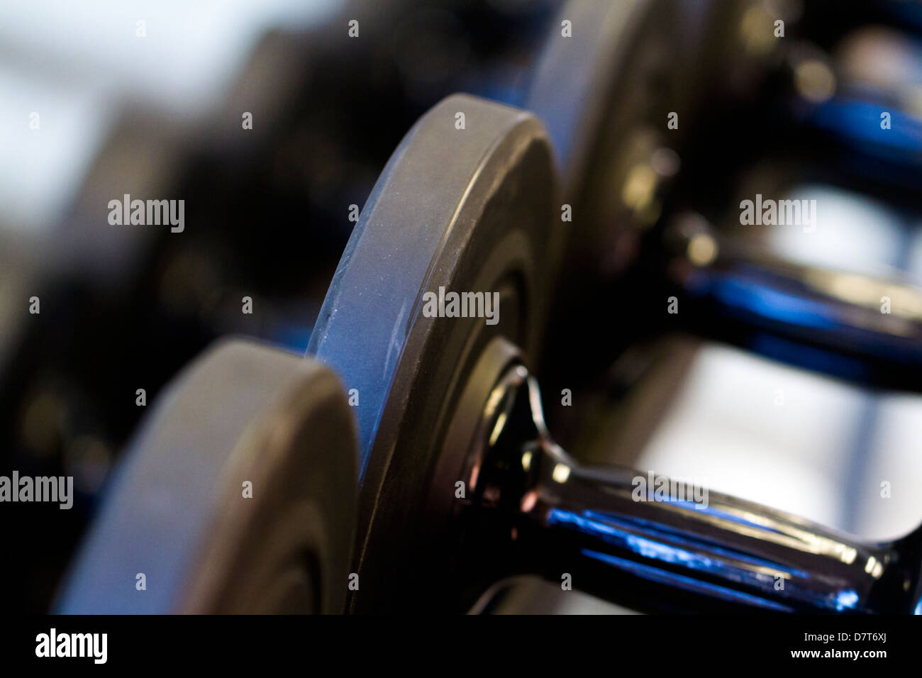 Set of weights in a small gym Stock Photo - Alamy