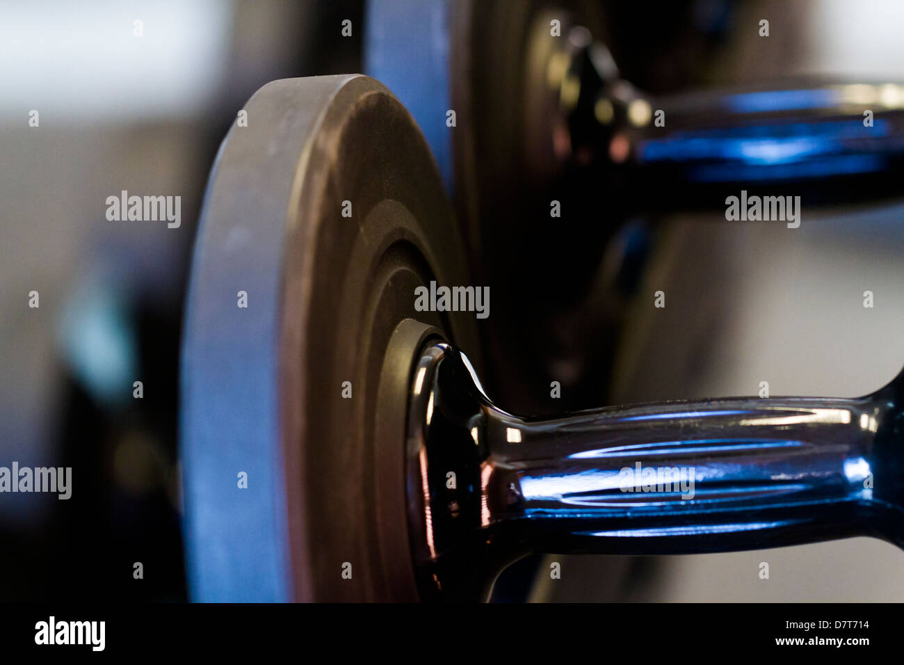 Set of weights in a small gym Stock Photo - Alamy