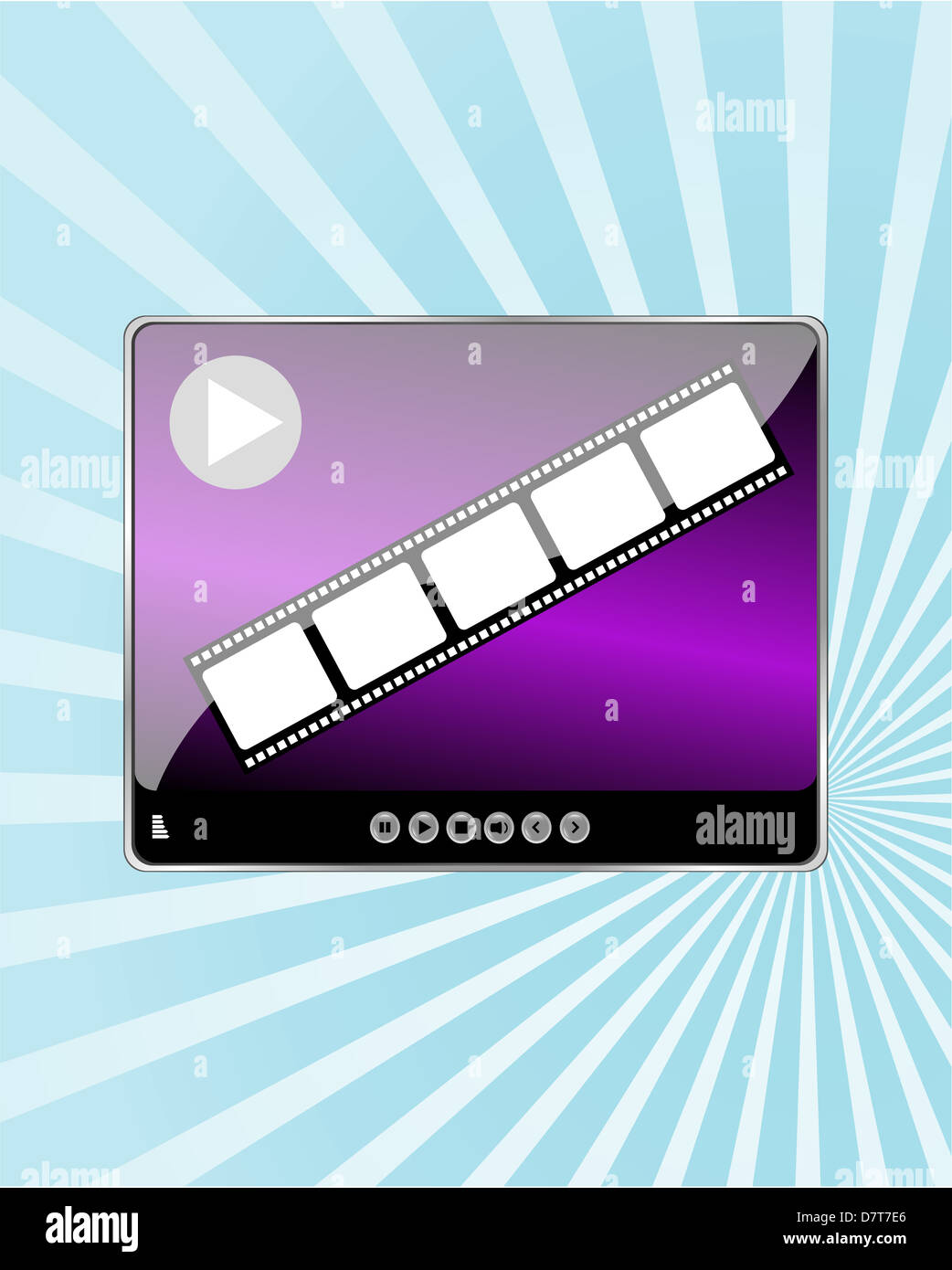 Video Movie Media Player on abstract blue ray background Stock Photo ...