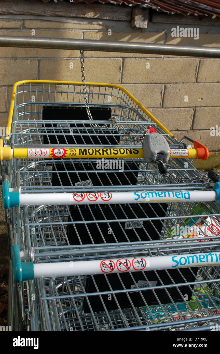 A Morrisons trolley in amongst those from Somerfield number 3327 Stock ...