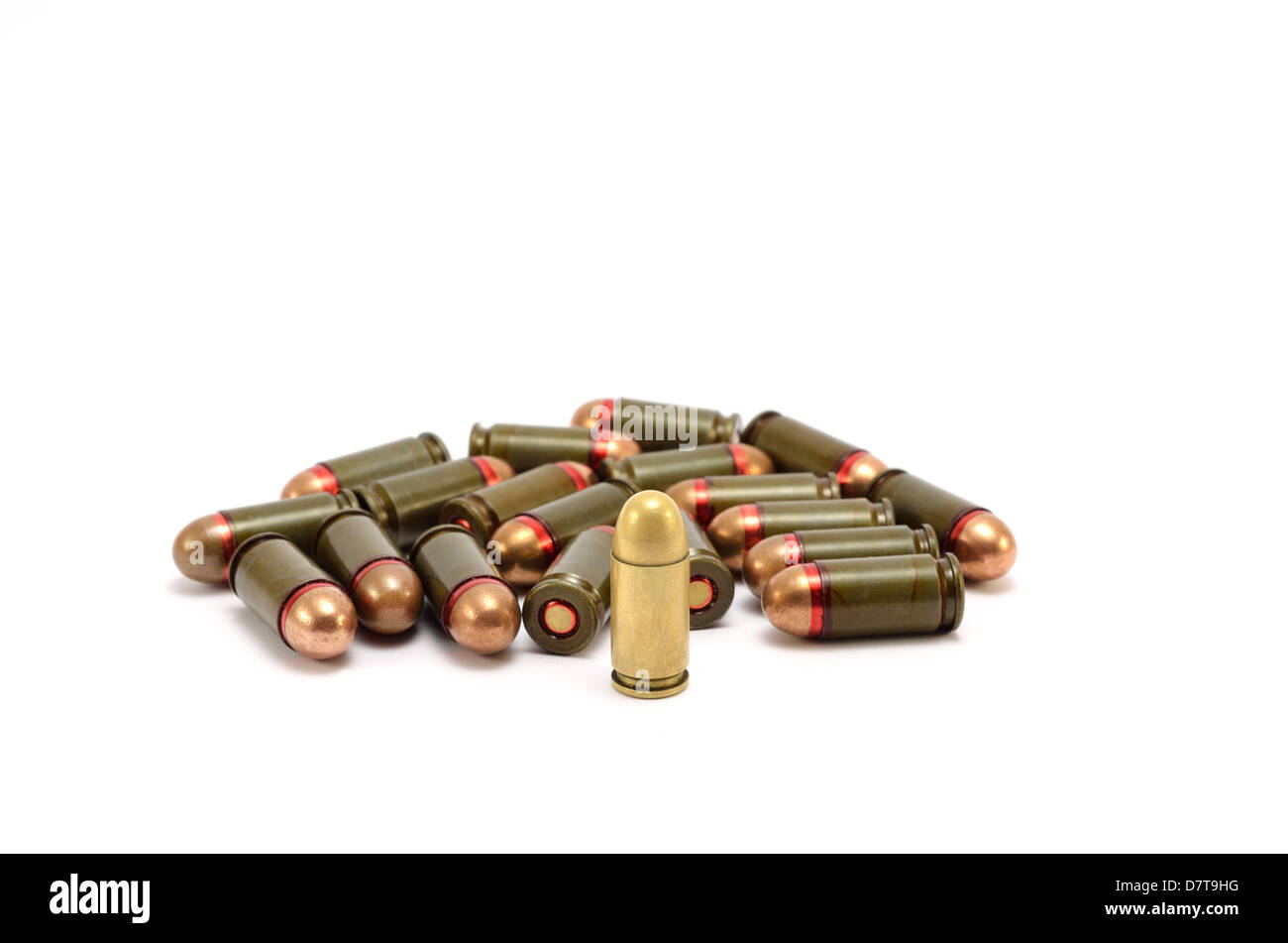Bullets on a white background in the vertical and horizontal position ...
