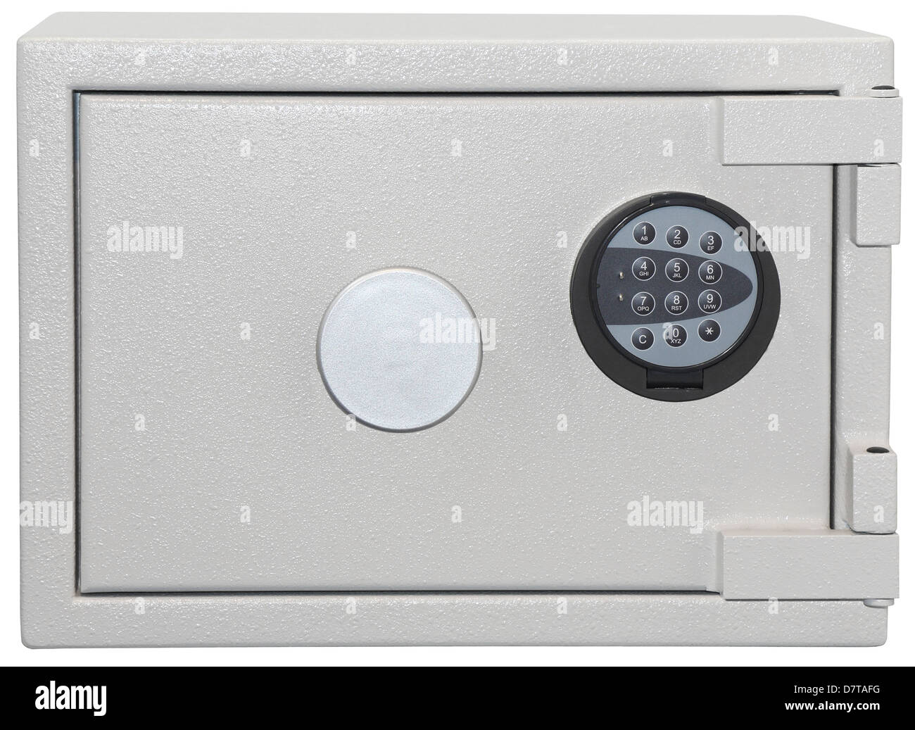 Massive metal safe with a coded lock isolated on white background Stock ...