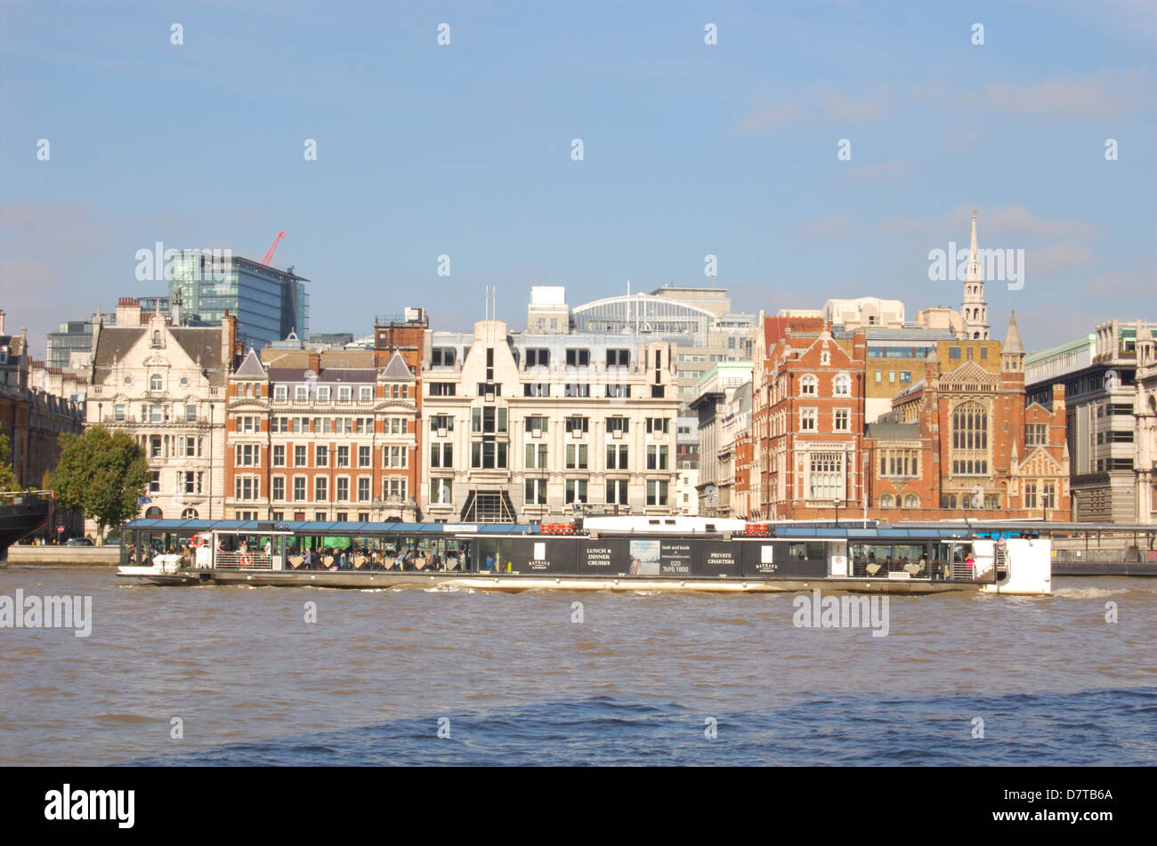 Victoria Embankment from the South Bank in London, England Stock Photo ...
