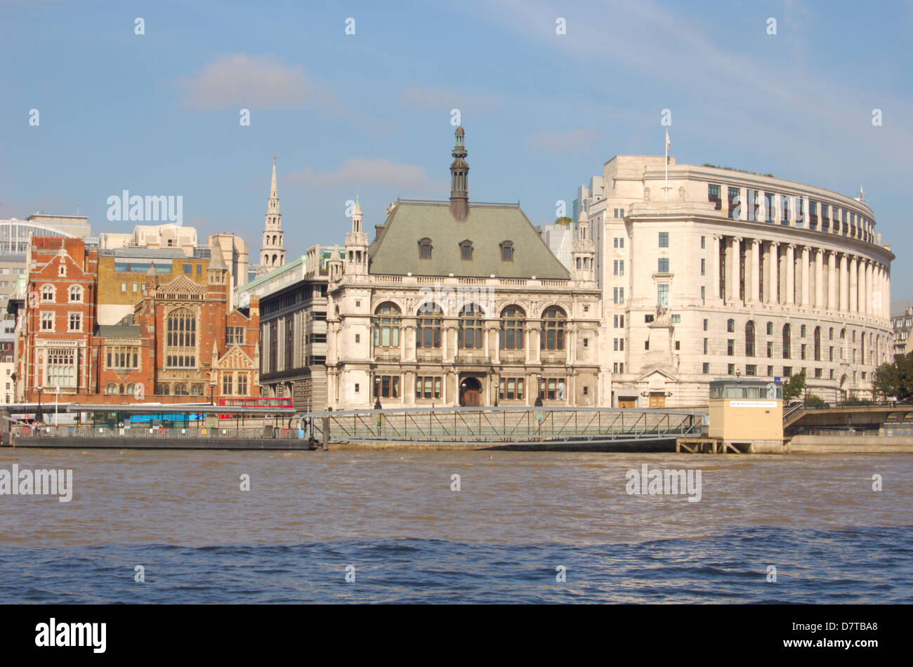 Victoria Embankment from the South Bank in London, England Stock Photo ...