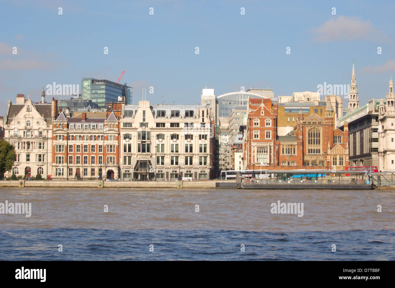 Victoria Embankment from the South Bank in London, England Stock Photo ...