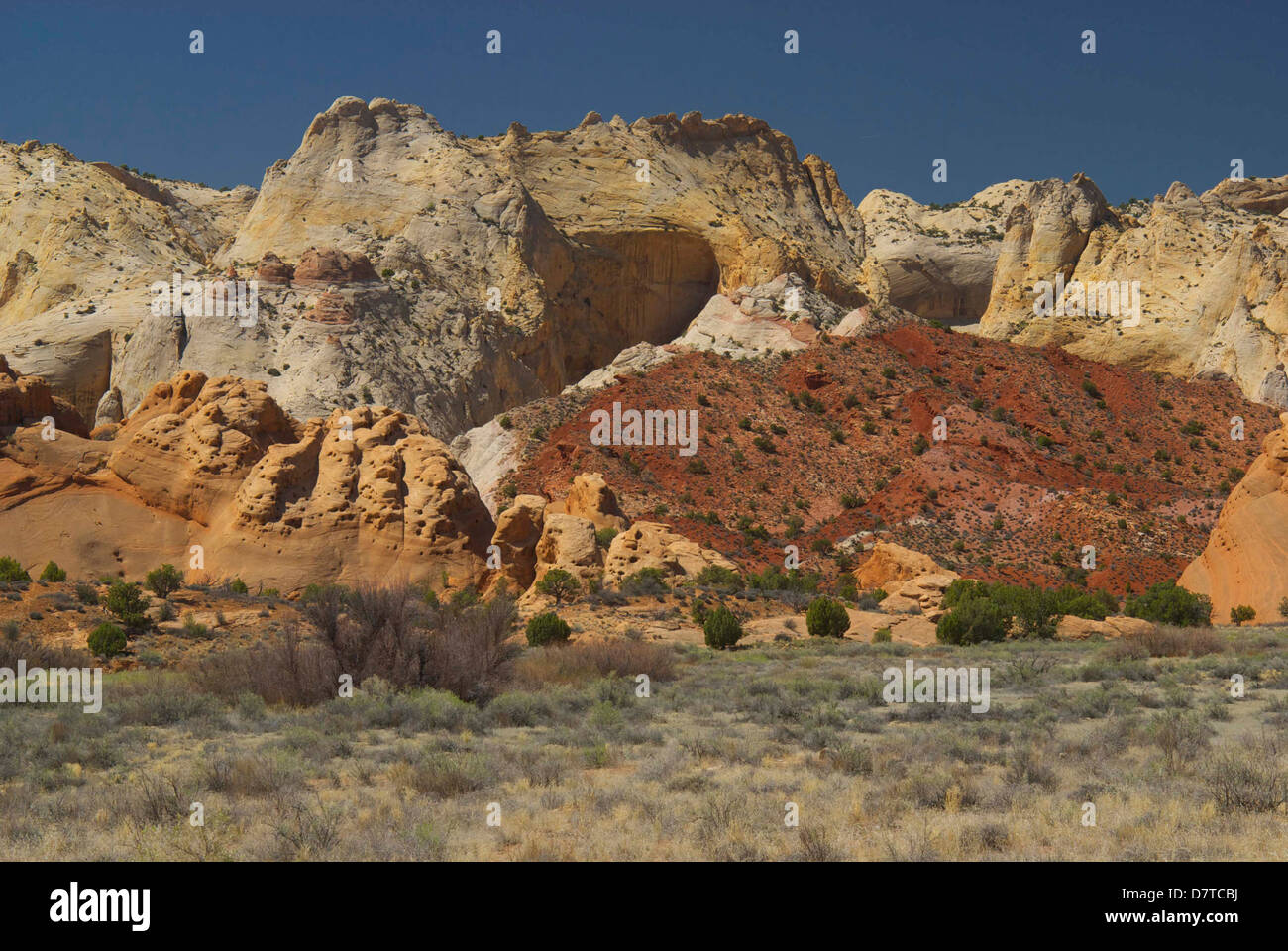 Desert landscape, Waterpocket Fold, Capital Reef National Park Stock ...
