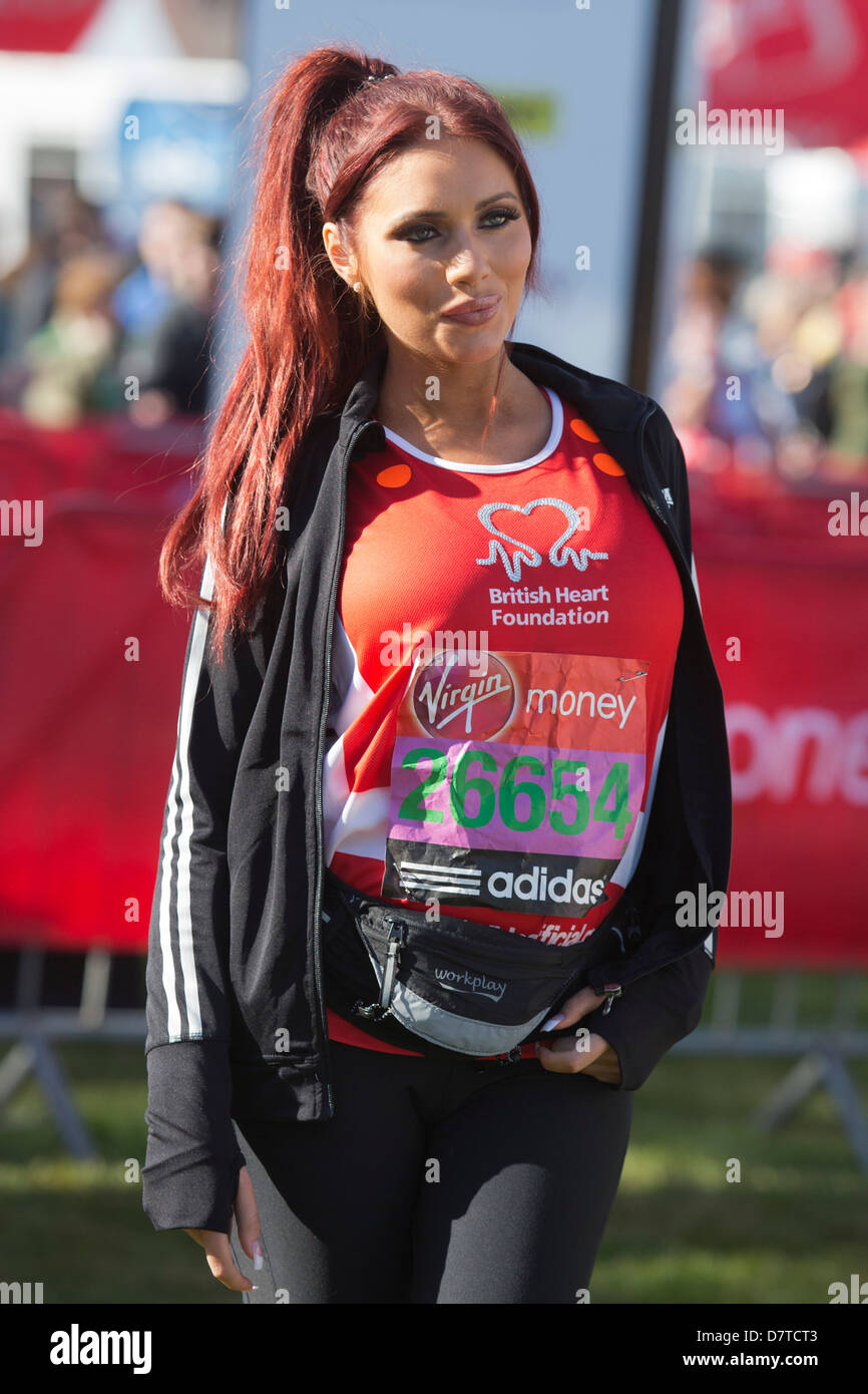 Amy Childs of TOWIE, Celebrity Runners at a photocall before the start ...