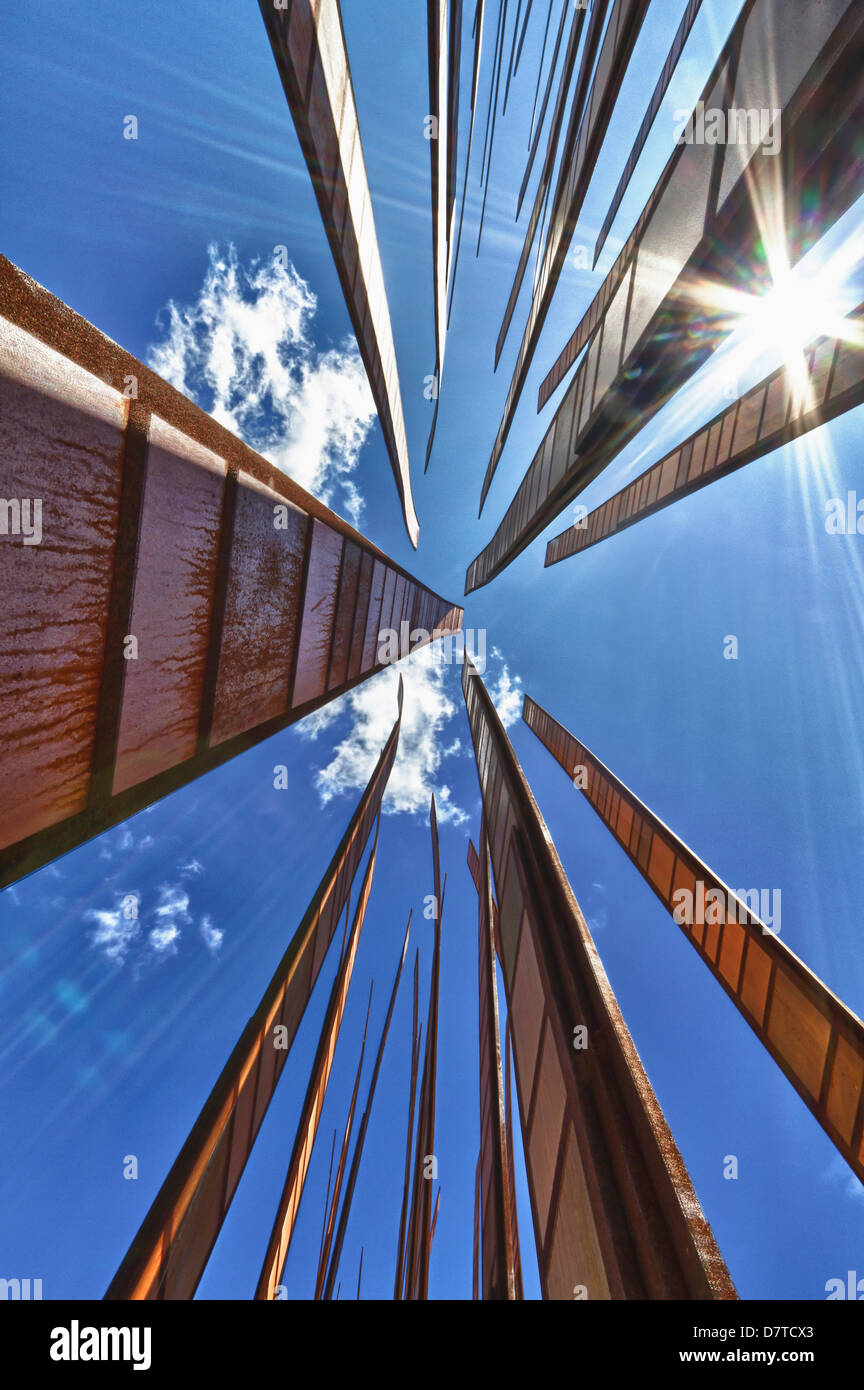 USA, Washington, Seattle. 'The Grass Blades', a public art installation ...