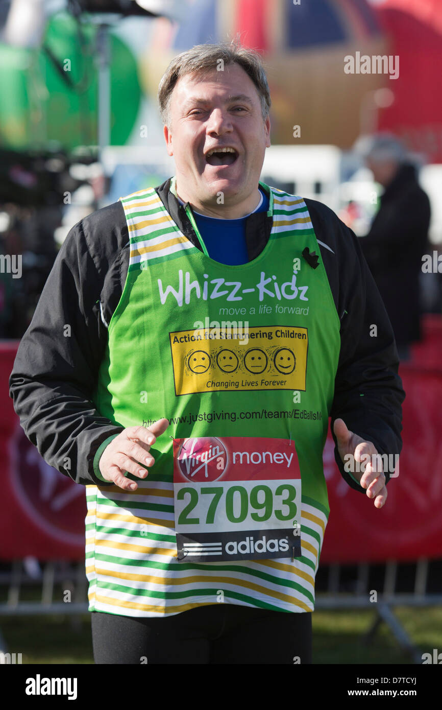 Labour MP Ed Balls. Celebrity Runners at a photocall before the start ...