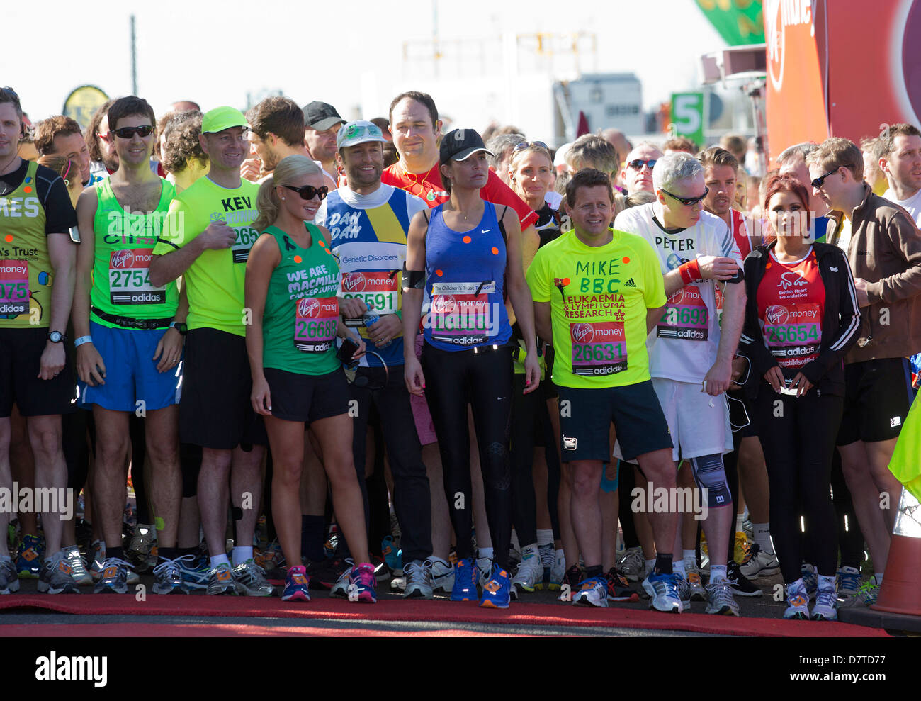 Celebrity Runners at a photocall before the start of the Virgin London ...
