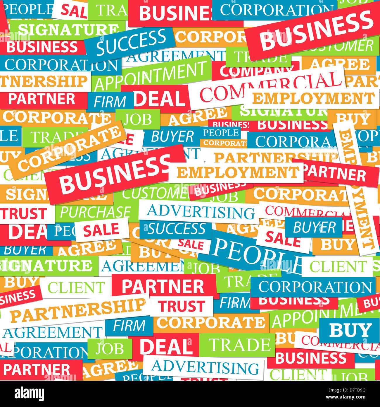 Seamless pattern, which is composed of words on business themes Stock ...