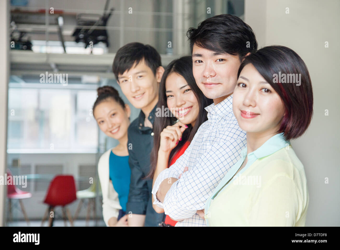 Portrait of Five Business People in Creative Office Stock Photo - Alamy
