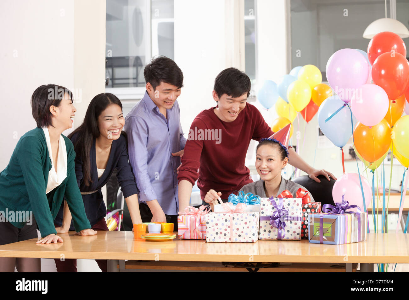 Business People Having Party in Office Stock Photo - Alamy