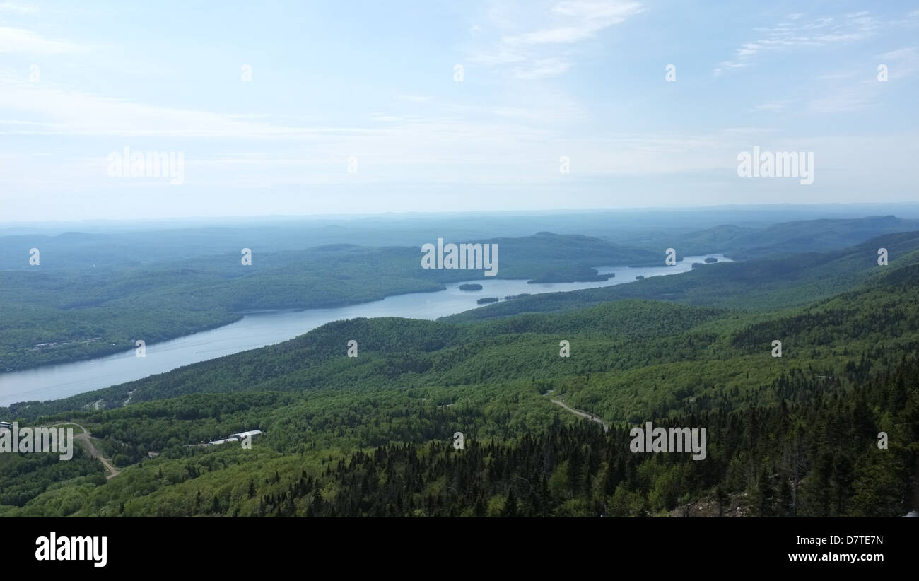 The summit look off at ski resort Mont-Tremblant, Quebec Stock Photo ...