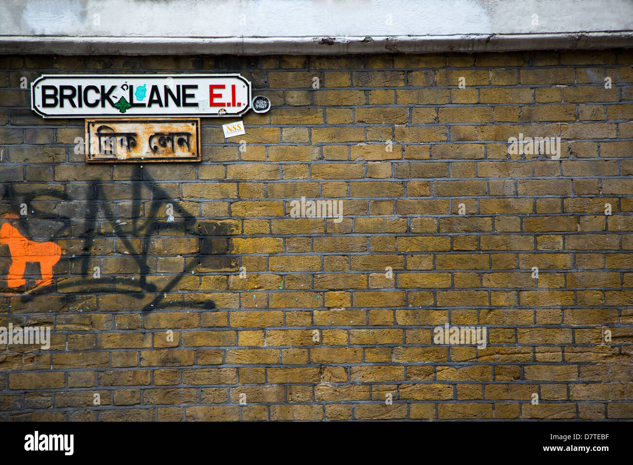 A photograph of a Brick Lane street sign in London, England Stock Photo ...