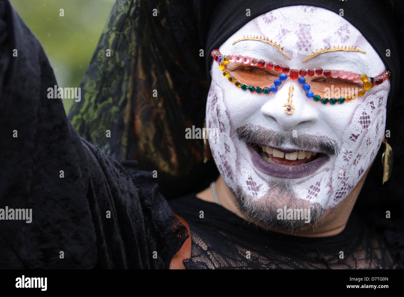 Seattle. Face painted member of The Sisters of Perpetual Indulgence in ...