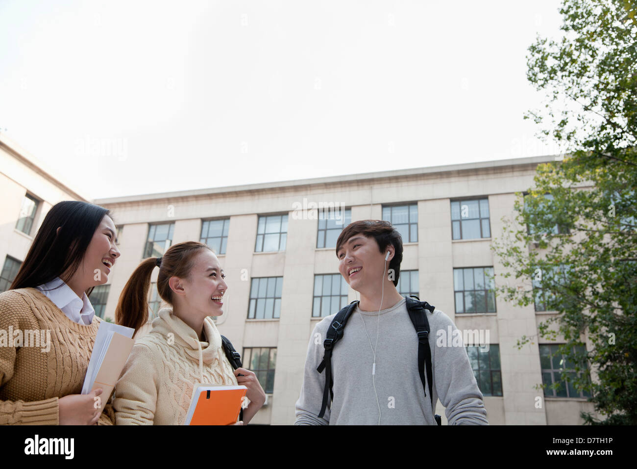 Group of students talking Stock Photo - Alamy