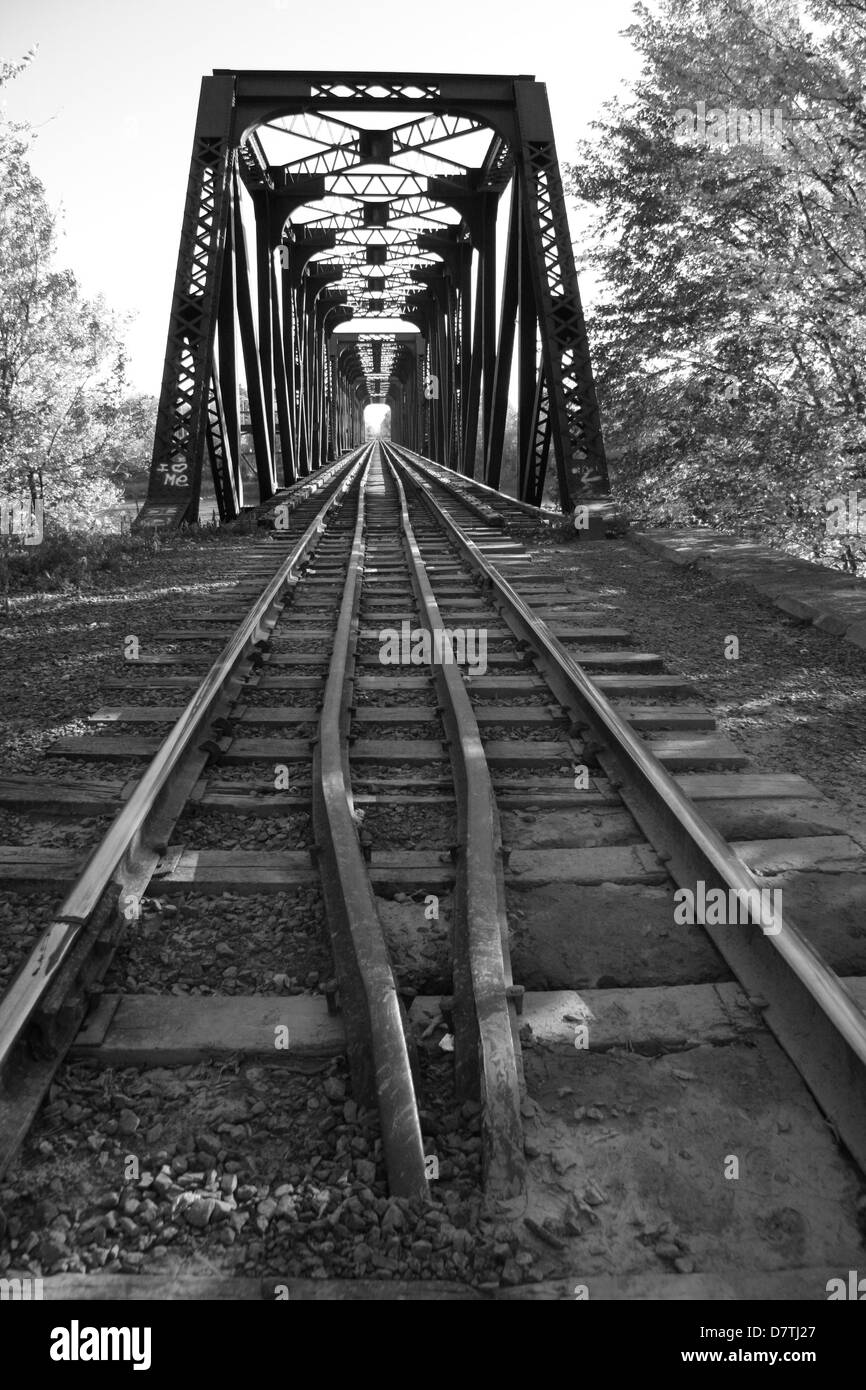 Tunnel on rail trail Black and White Stock Photos & Images - Alamy