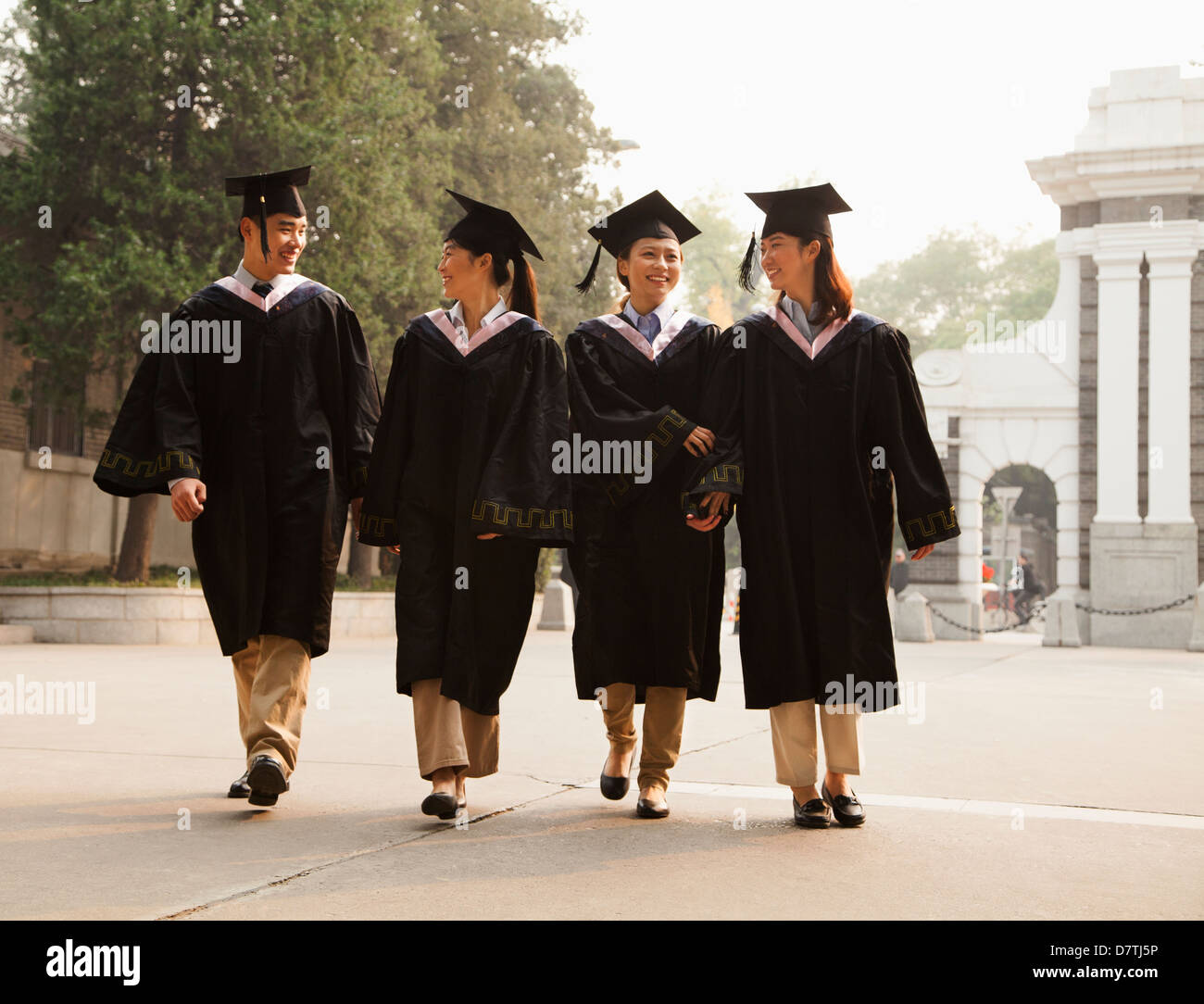 Graduation gown walking celebration achievement pride hi-res stock ...