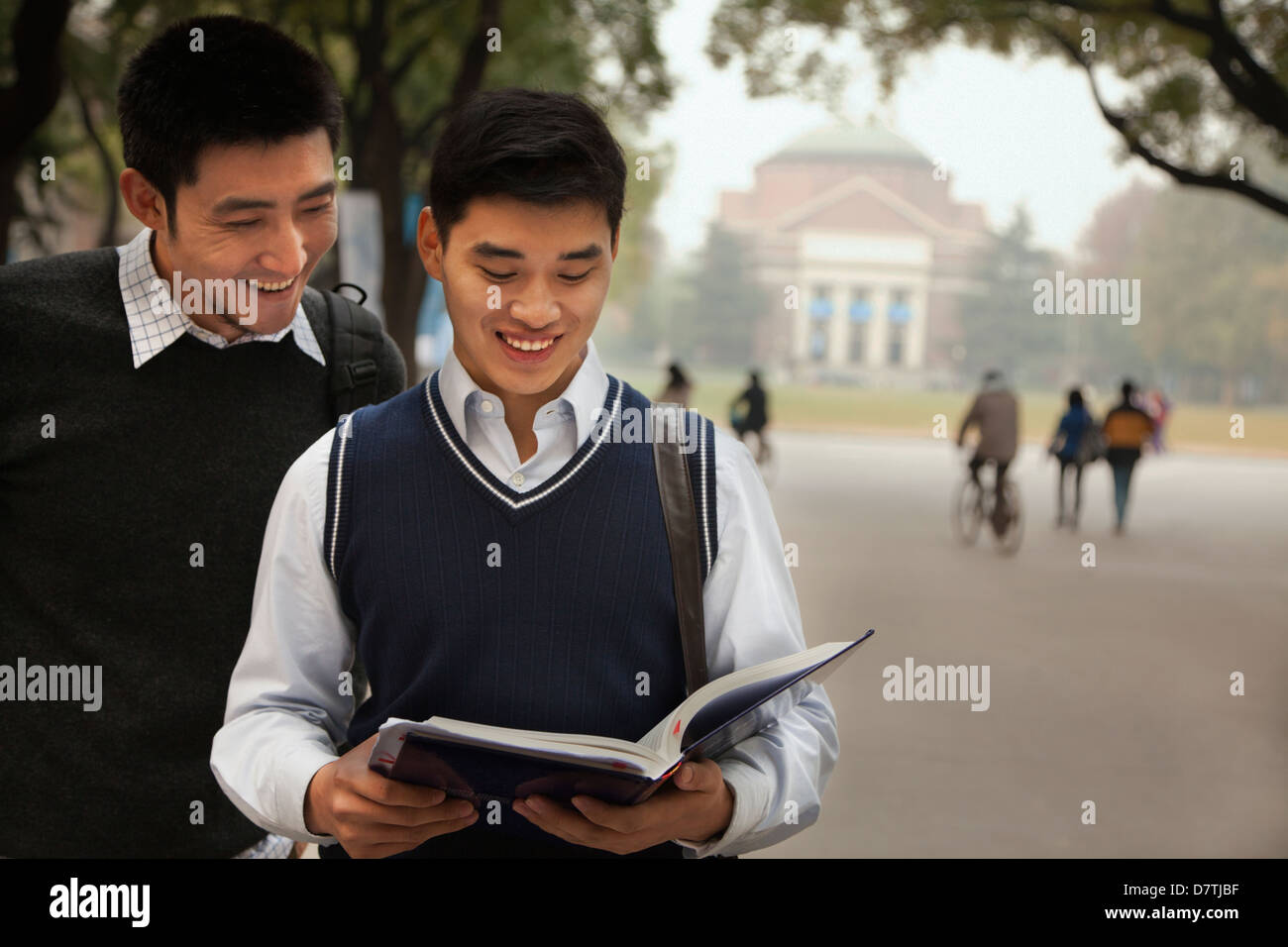 Two University Students on Campus Stock Photo - Alamy