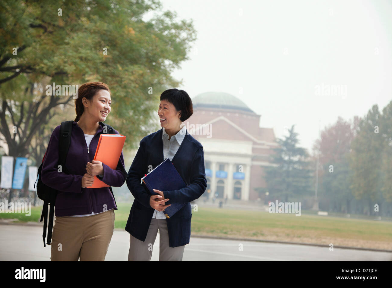 University Student and Professor on Campus Stock Photo - Alamy