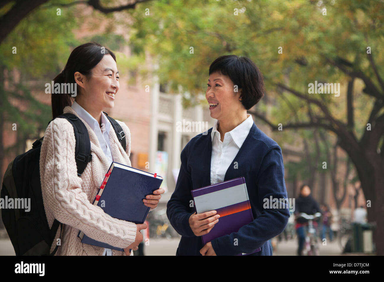 University Student and Professor on Campus Stock Photo - Alamy