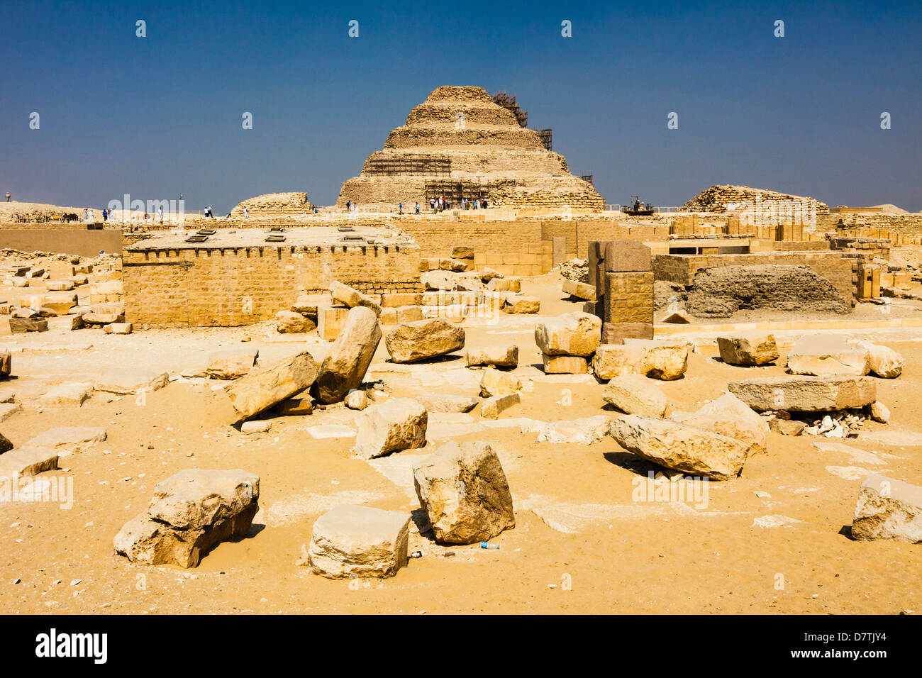 Step Pyramid at the funerary complex of Zoser. Saqqara, Egypt Stock ...