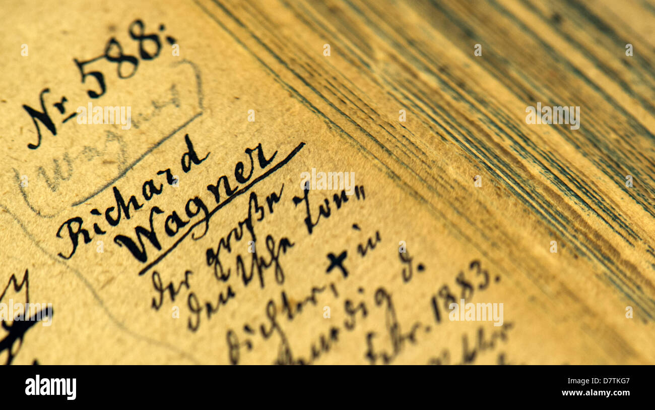 An 1822 register is put on display at the 'Richard Wagner in Dresden ...