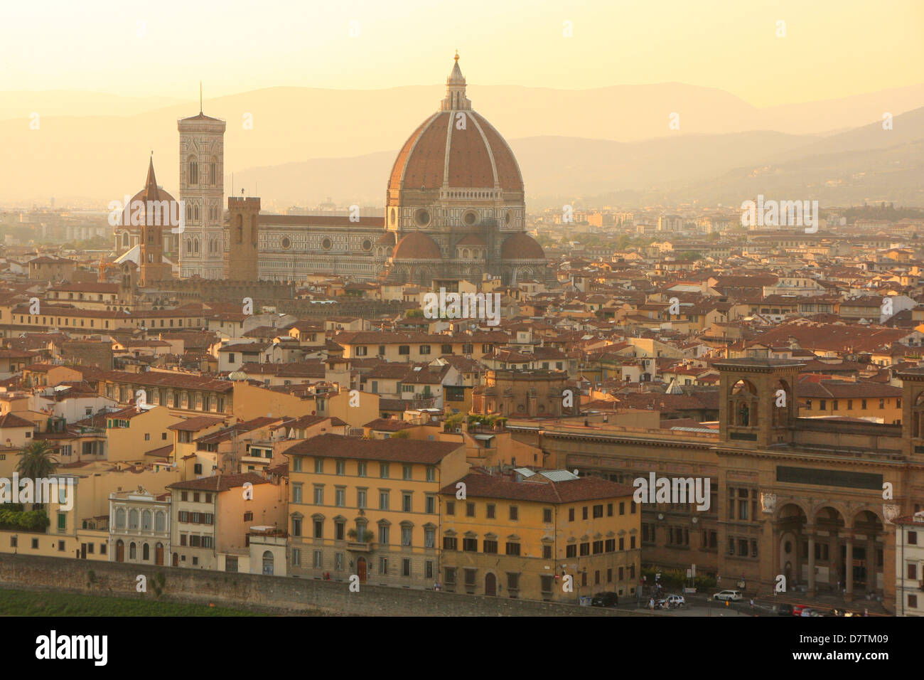 Skyline of Florence showing the Duomo at sunset, Italy Stock Photo - Alamy
