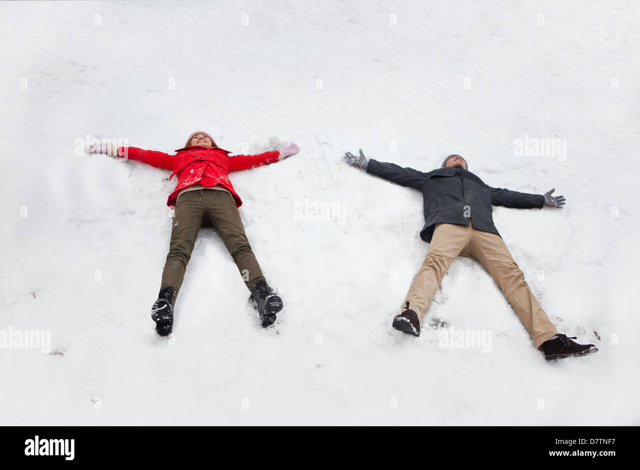 Snow angel couple hi-res stock photography and images - Alamy