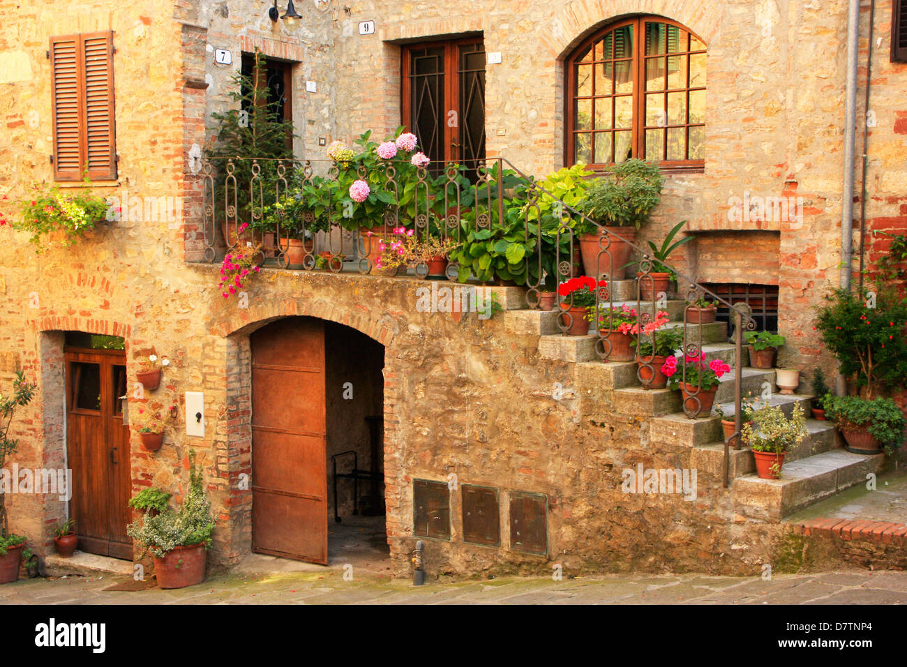 Italian Old Cottage And Flowers Italy, Basilicata, Matera. Flowers