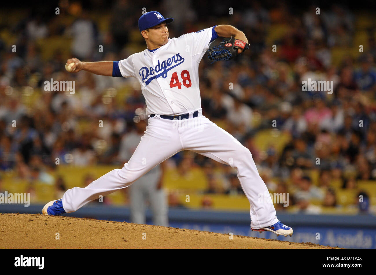 Los Angeles, CA, USA. May 13, 2013. Los Angeles Dodgers relief pitcher ...