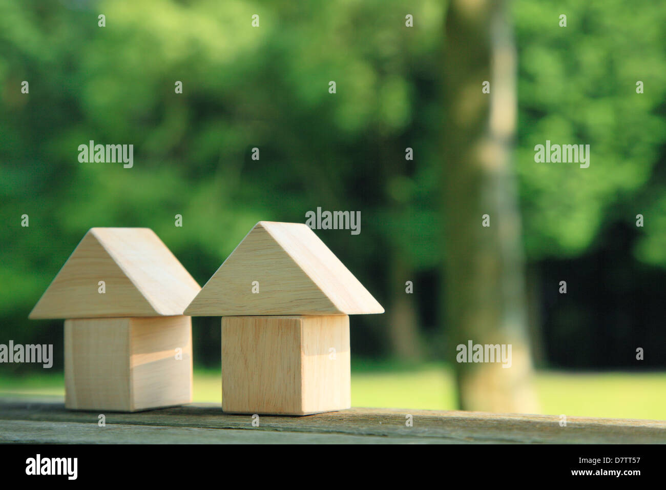 Two miniature wooden houses hi-res stock photography and images - Alamy
