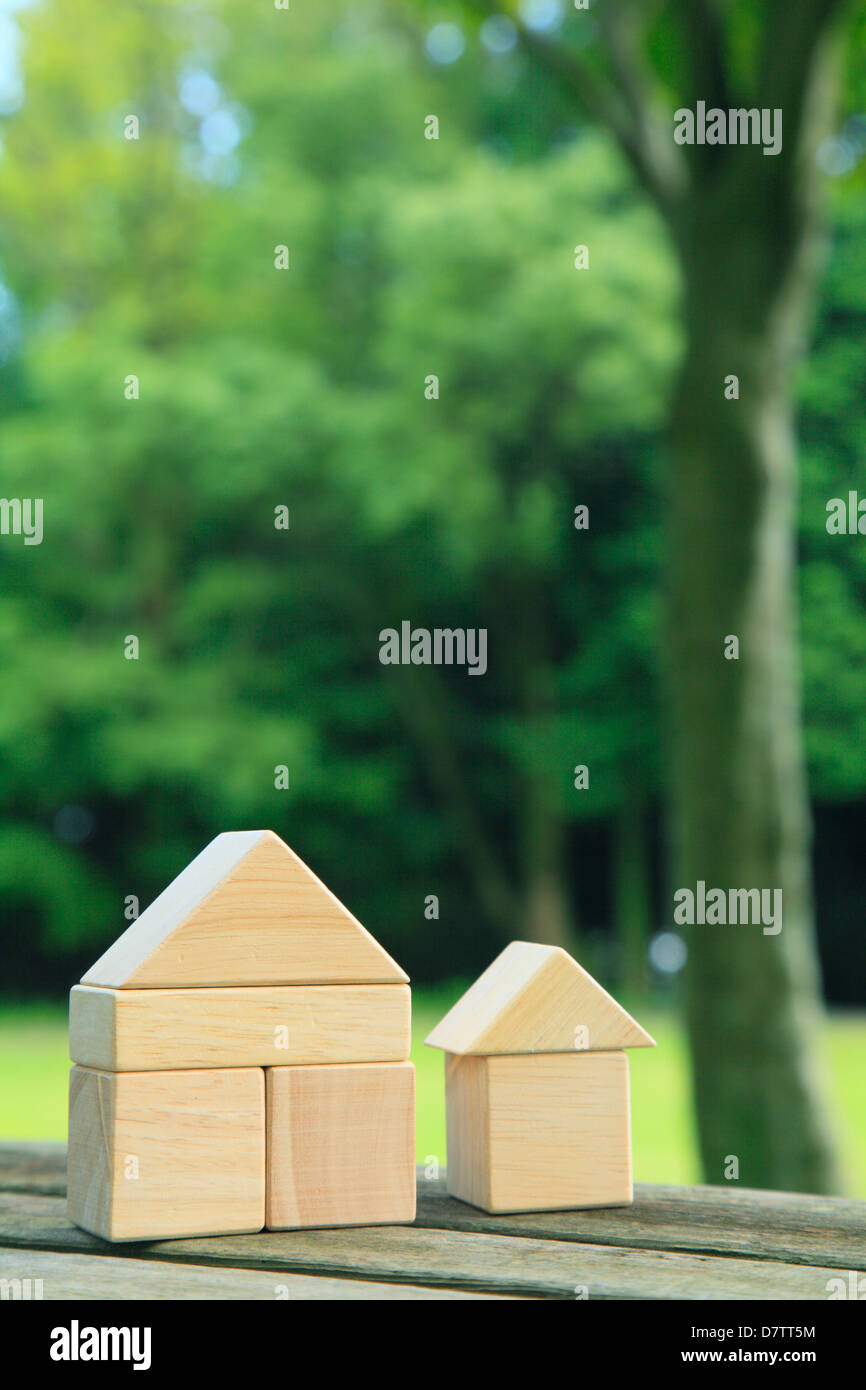 Houses made of building blocks Stock Photo - Alamy