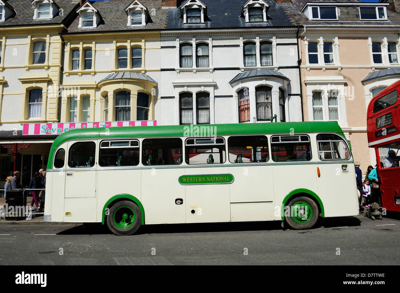 Vintage bus at the Llandudno Victorian Extravaganza in North Wales ...
