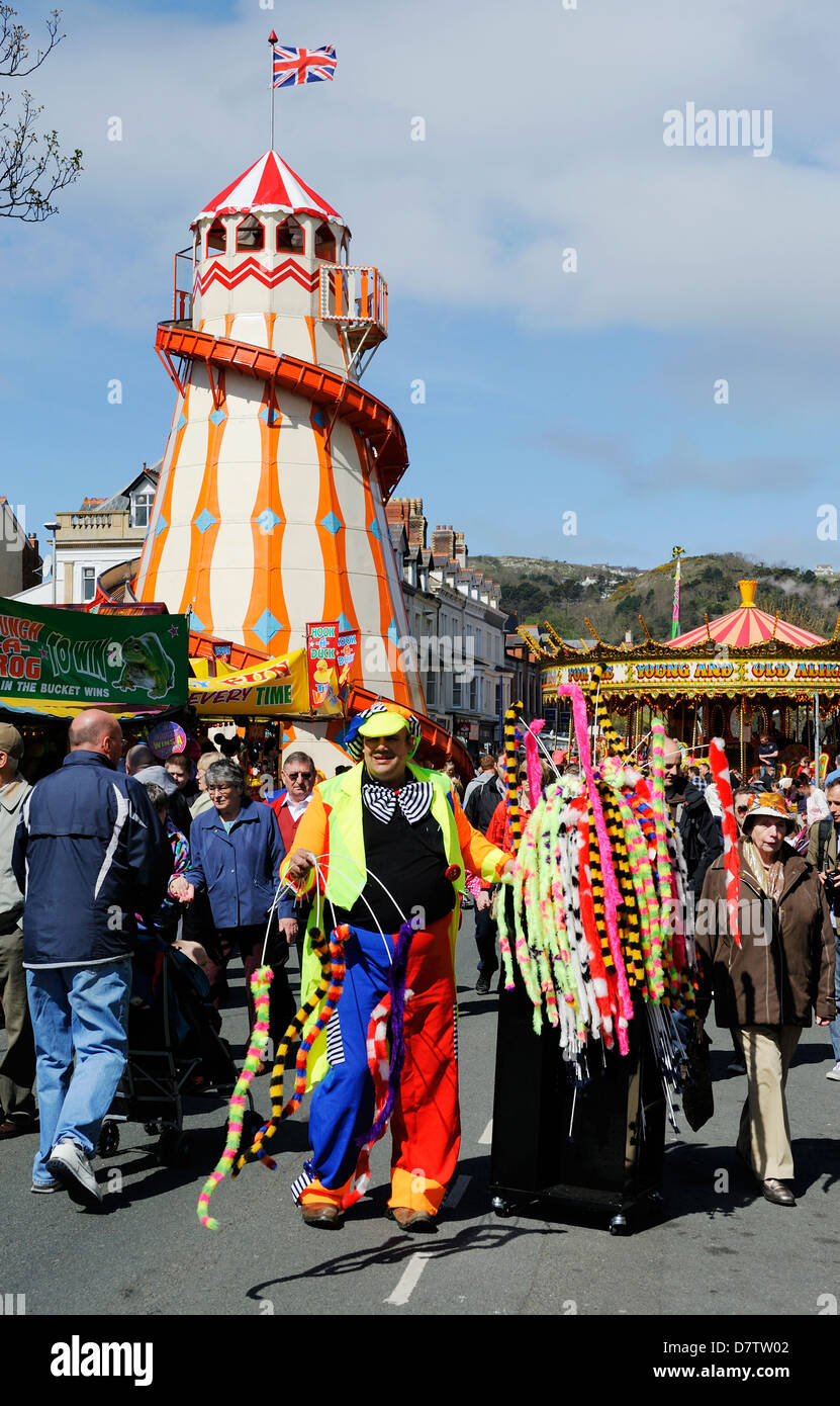 Novelty seller at the Llandudno Victorian Extravaganza in North Wales ...