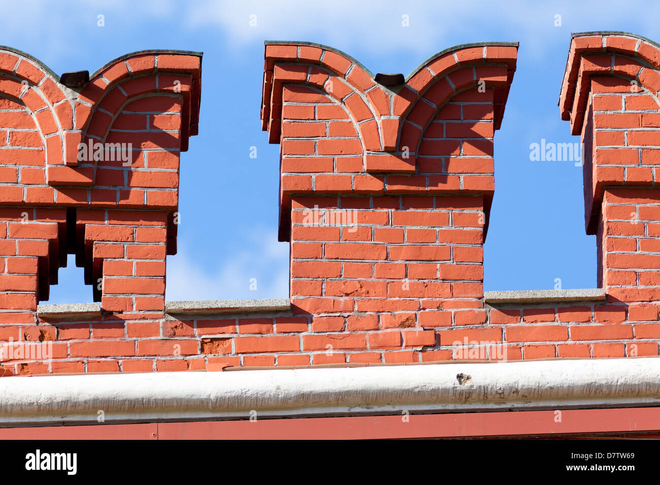 Top part Kremlin Wall in Moscow, Russia Stock Photo - Alamy