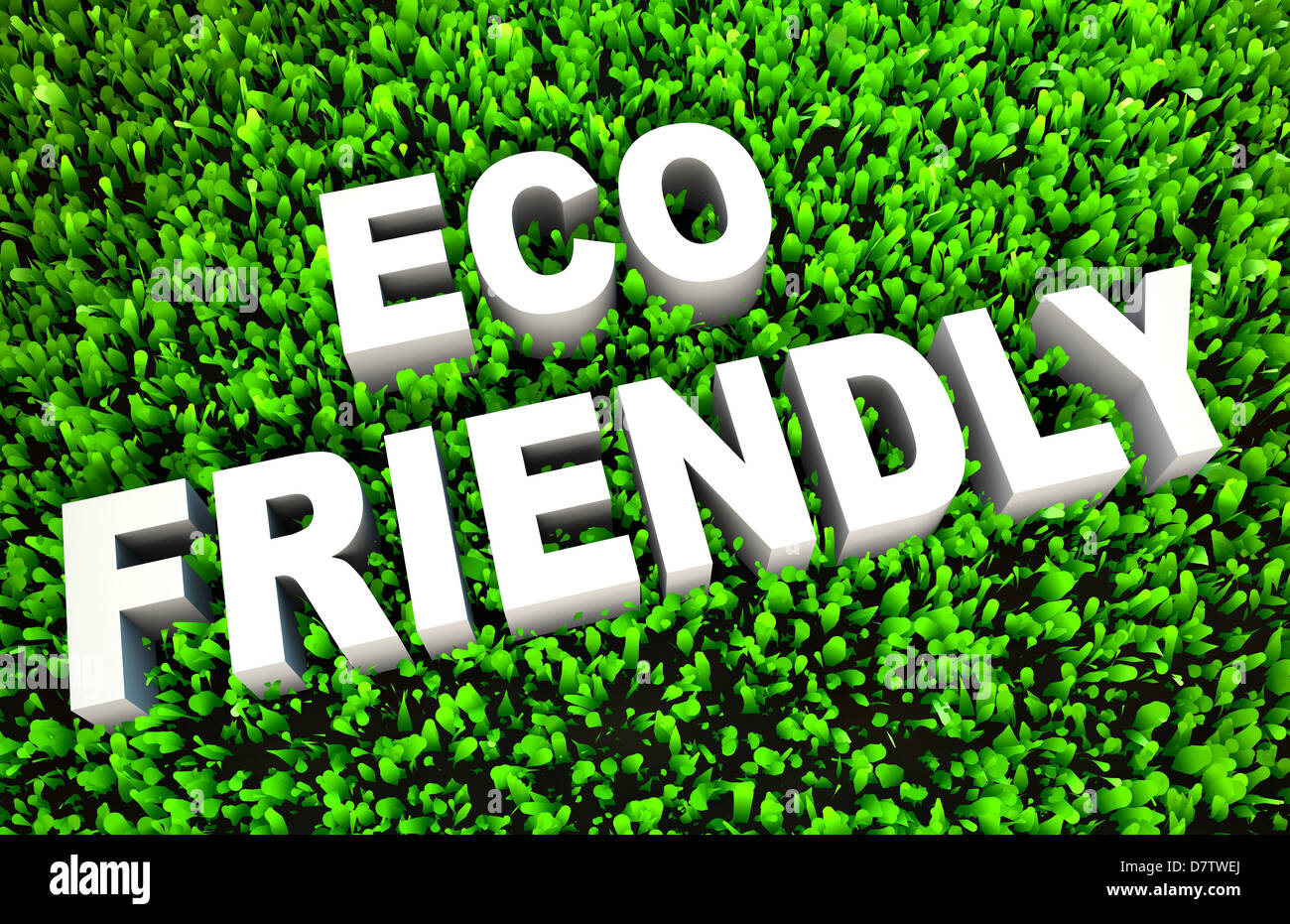 Eco Friendly Concept on Green Grass and Text Stock Photo - Alamy