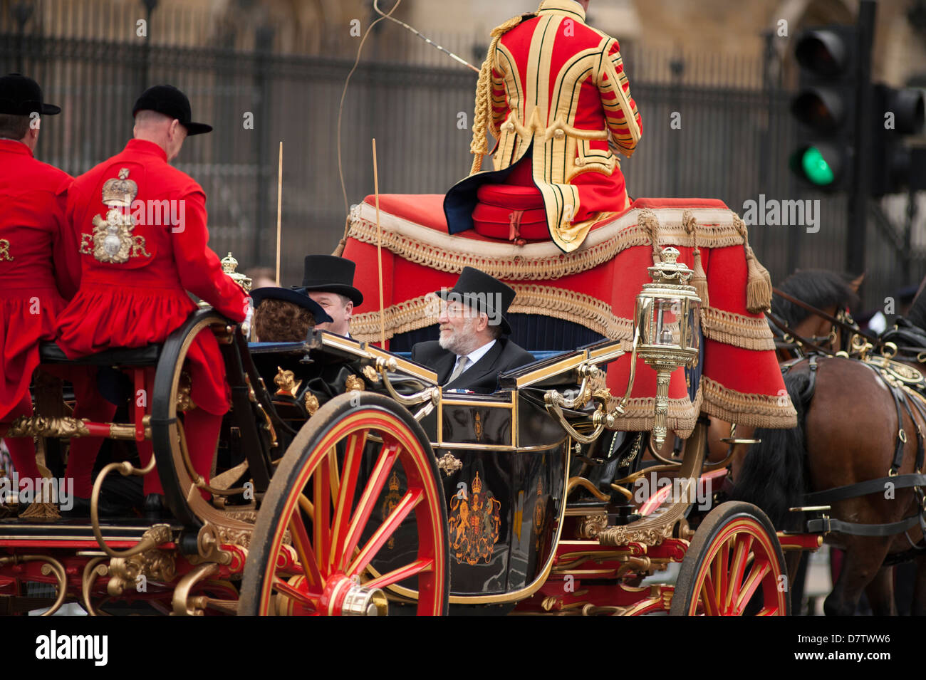 Open carriage carrying dignitaries to the State Opening of Parliament ...