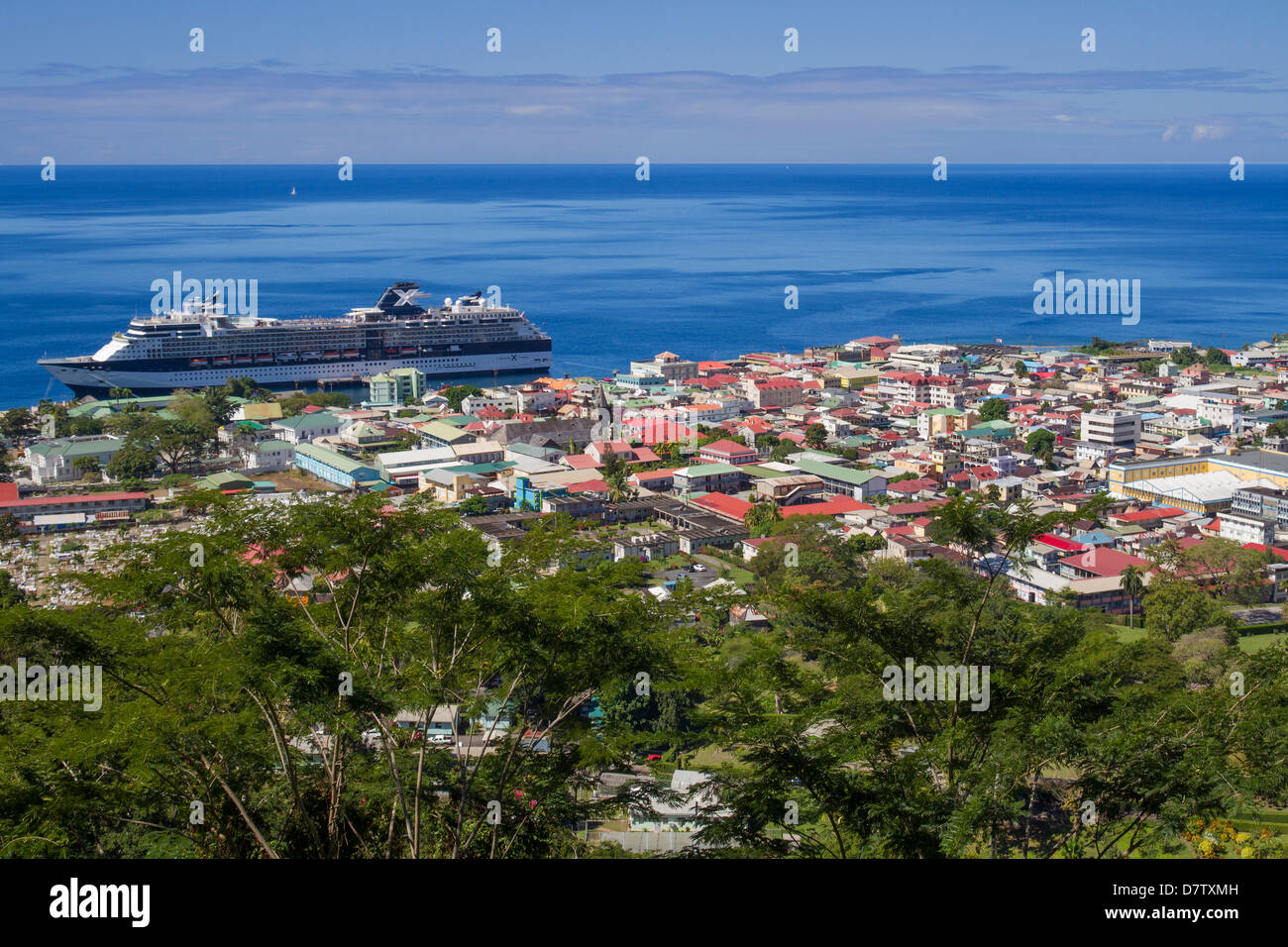 View of Roseau from Morne Bruce, Dominica,Windward Islands, West Indies ...